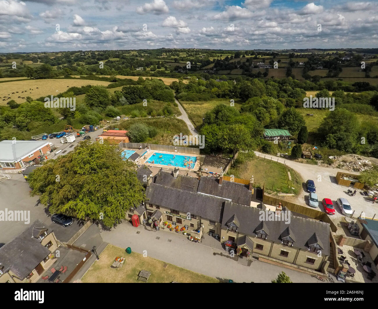An aerial views of Callow Top holiday park, campsite in Ashbourne, the ...