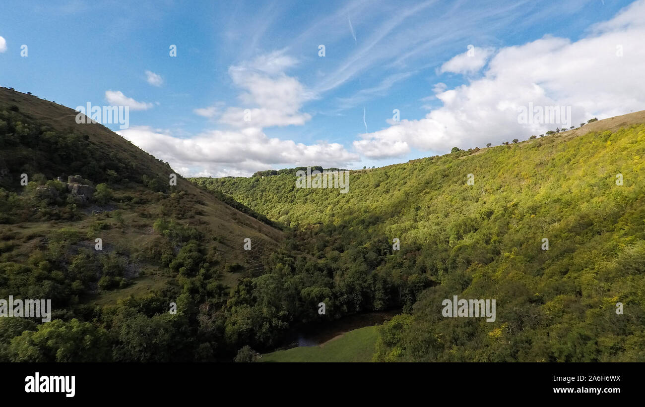 An aerial views of Callow Top holiday park, campsite in Ashbourne, the ...