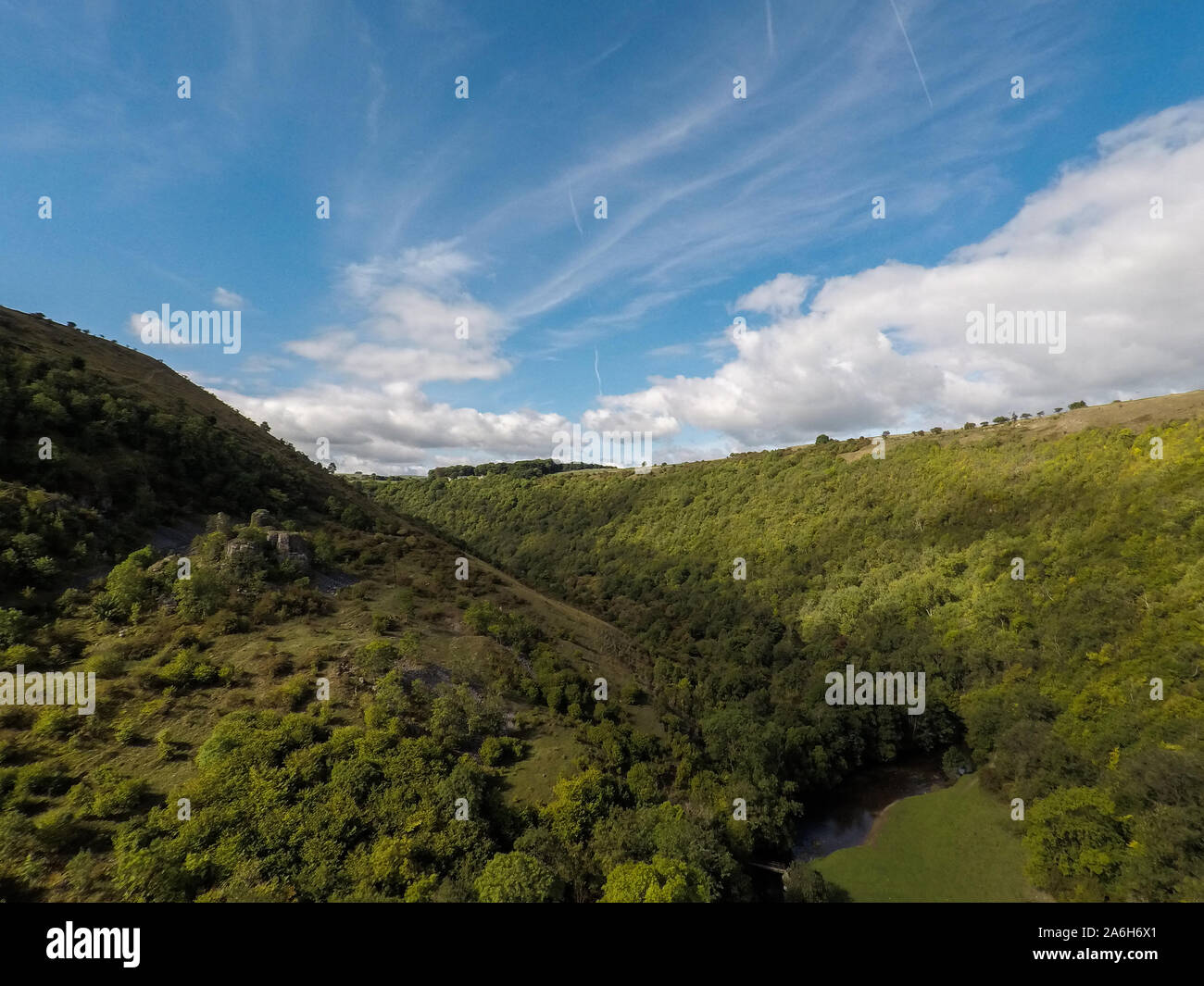 An aerial views of Callow Top holiday park, campsite in Ashbourne, the ...