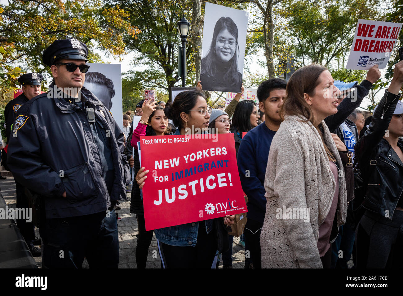 New York, USA. 26th Oct, 2019. A coalition of immigrant rights groups ...
