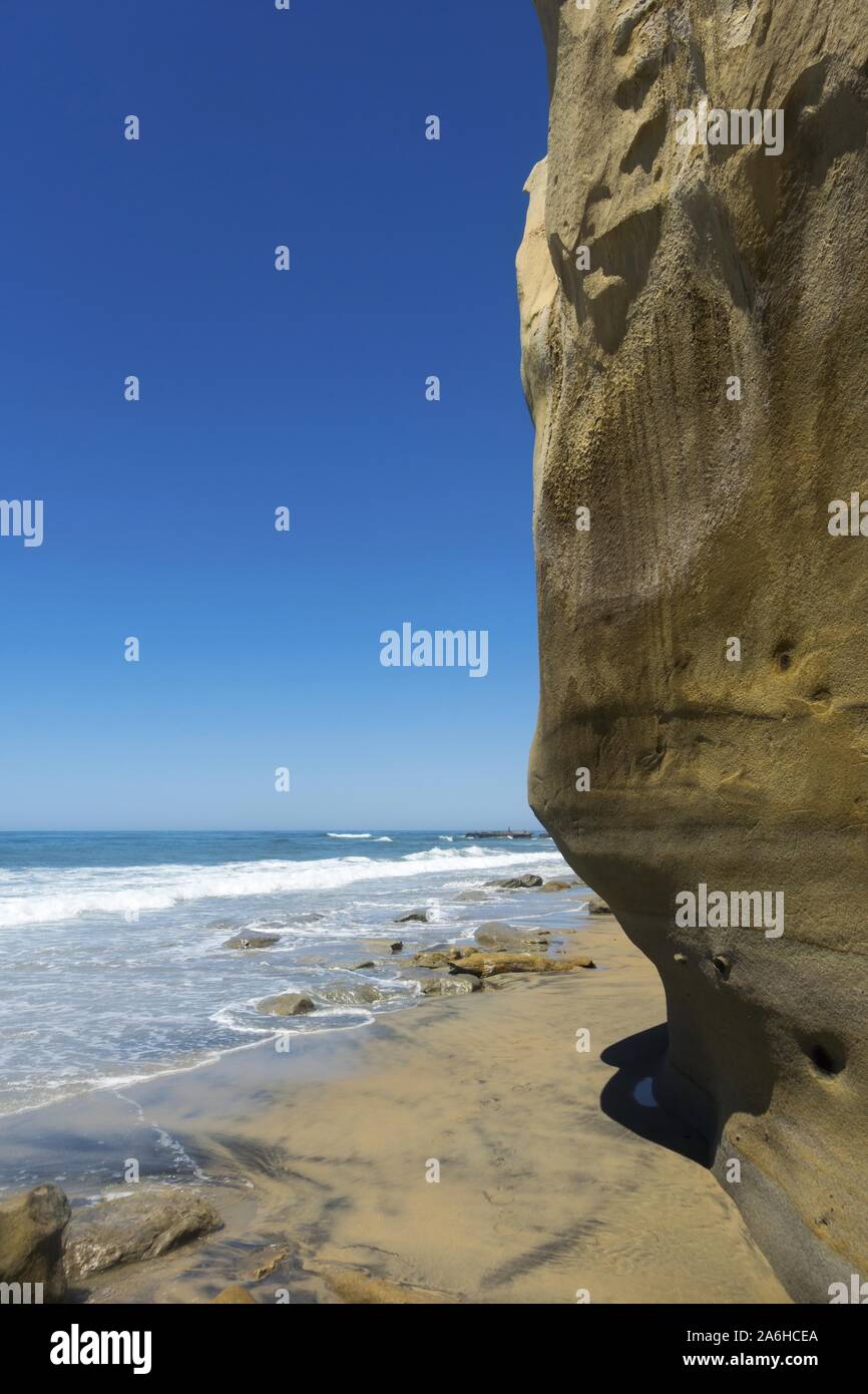 Textured Eroded Sandstone Cliffs Pacific Ocean Coastal Feature Vertical ...
