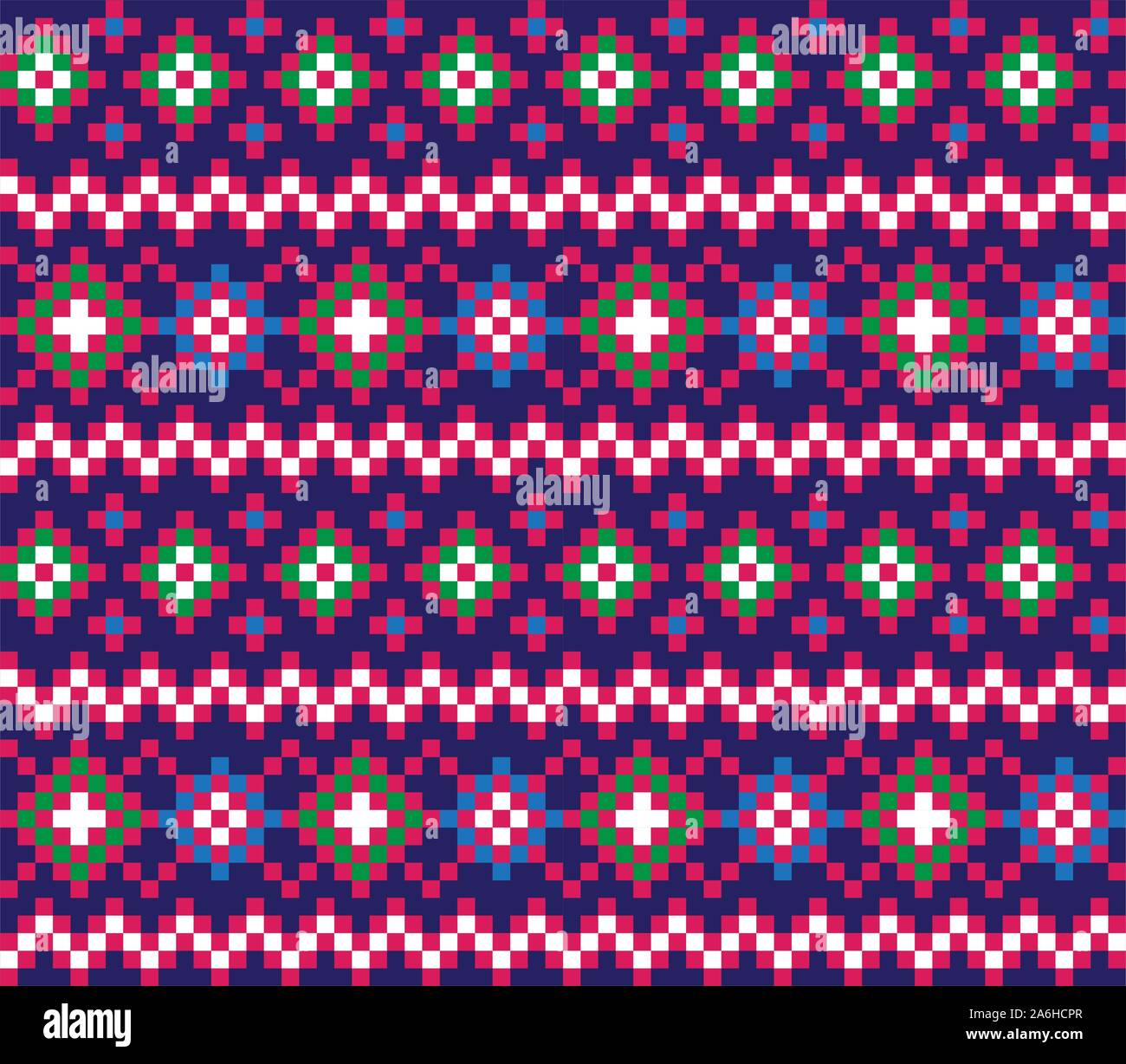 Modern Ethnic Fair Isle Seamless Pattern Background in Vector ...