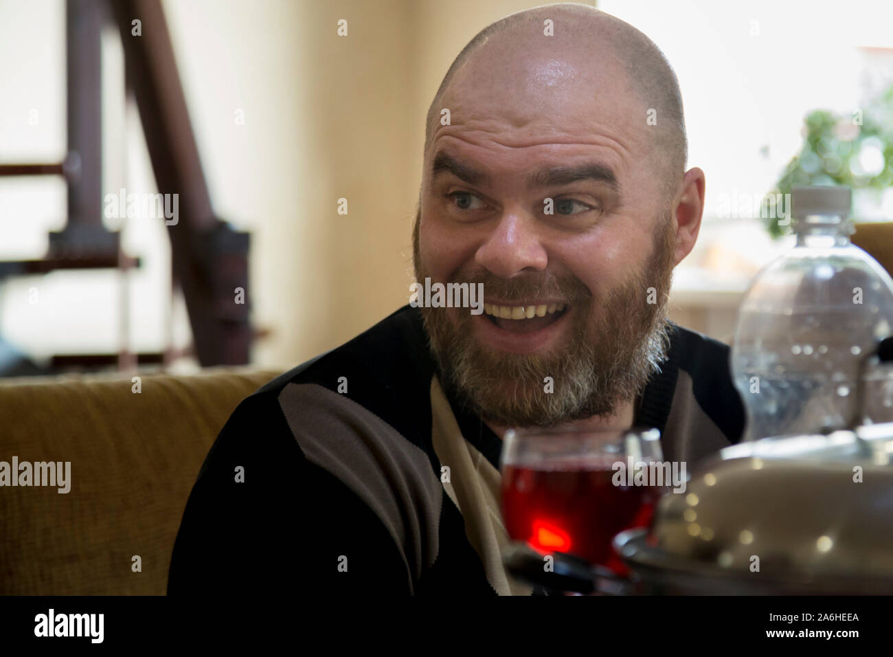 Portrait of a bald man with a beard Stock Photo - Alamy