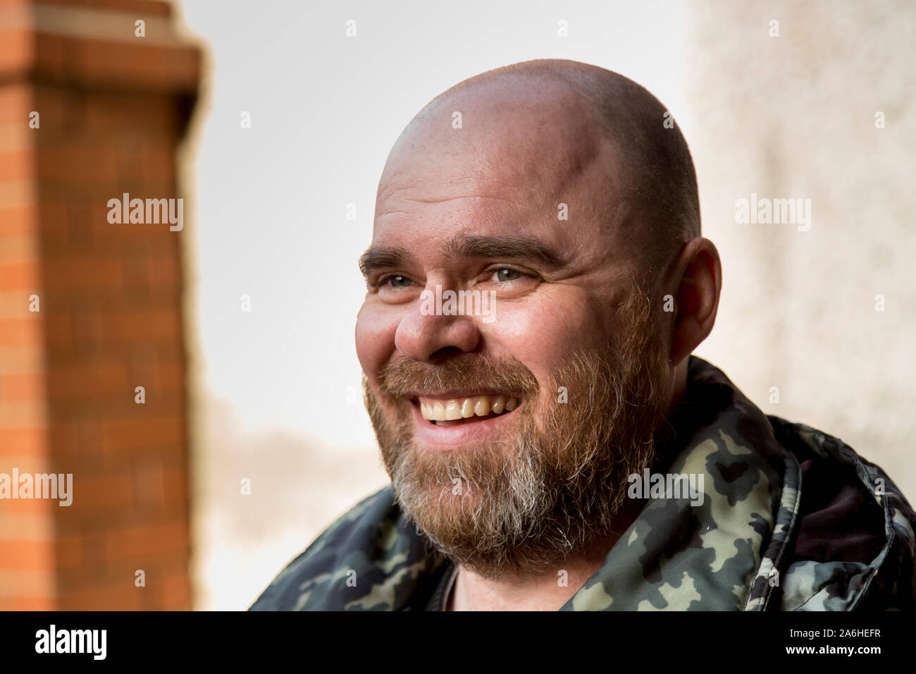 Portrait of a bald man with a beard Stock Photo - Alamy