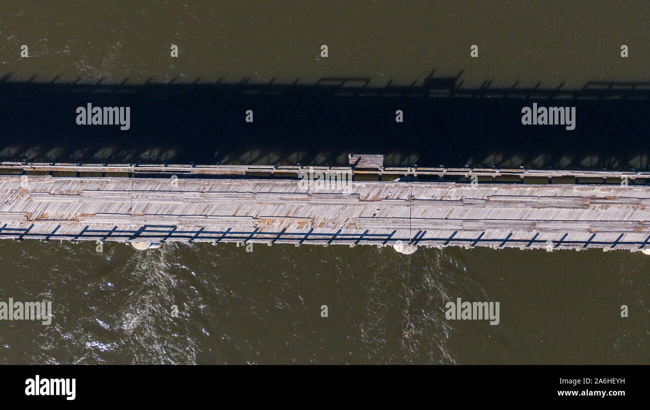 bridge over the river top view. mountain river Stock Photo - Alamy