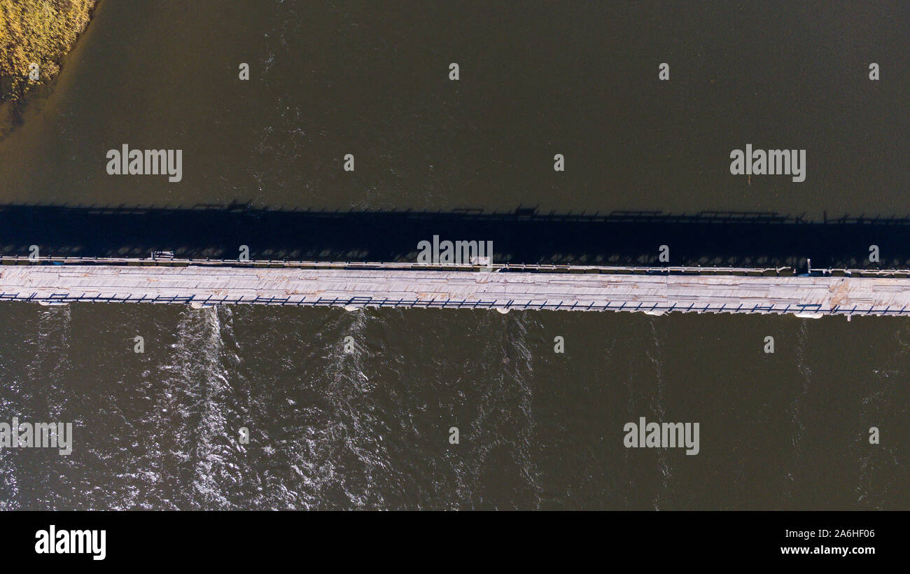 bridge over the river top view. mountain river Stock Photo - Alamy