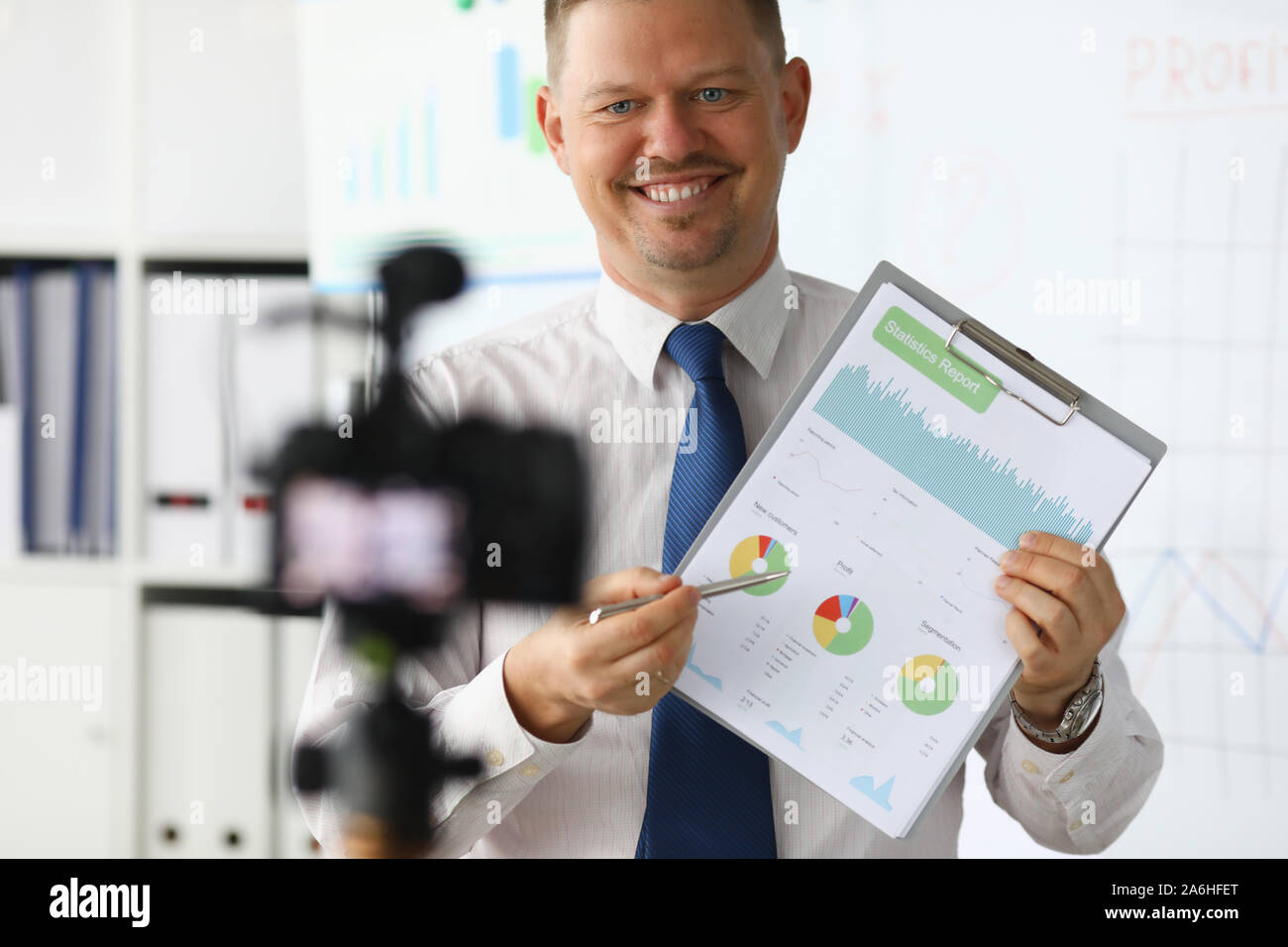 Man making video for vlog Stock Photo - Alamy