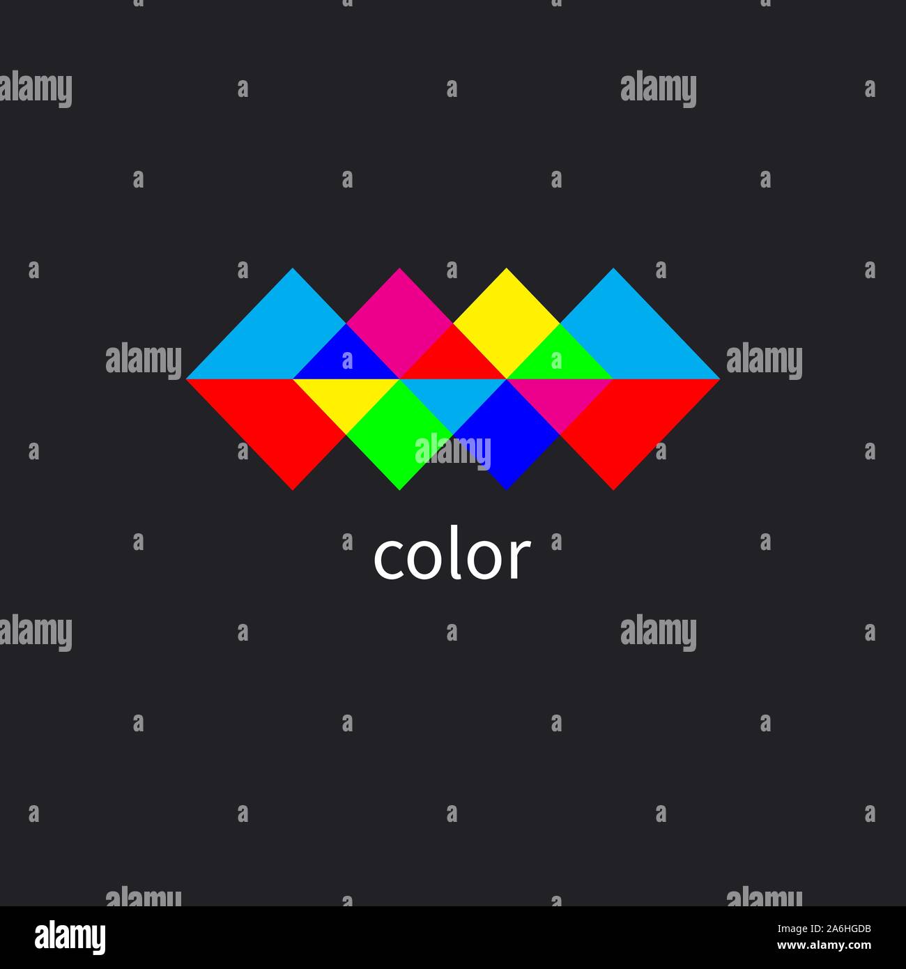 print logo, color model symbol, cmyk and rgb, vector print house sign ...