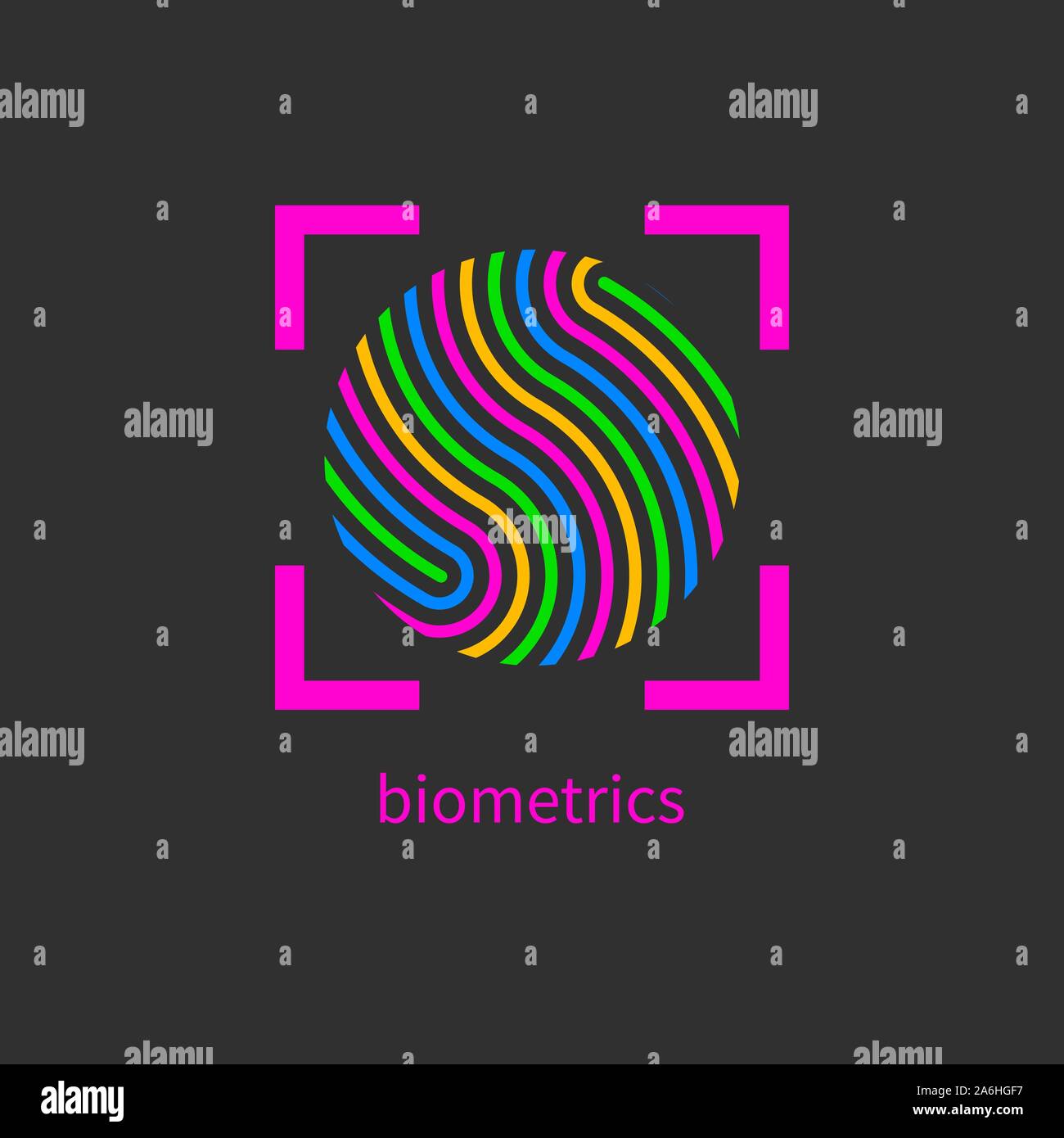 fingerprint logo, finger circle print icon, biometric digitel security ...