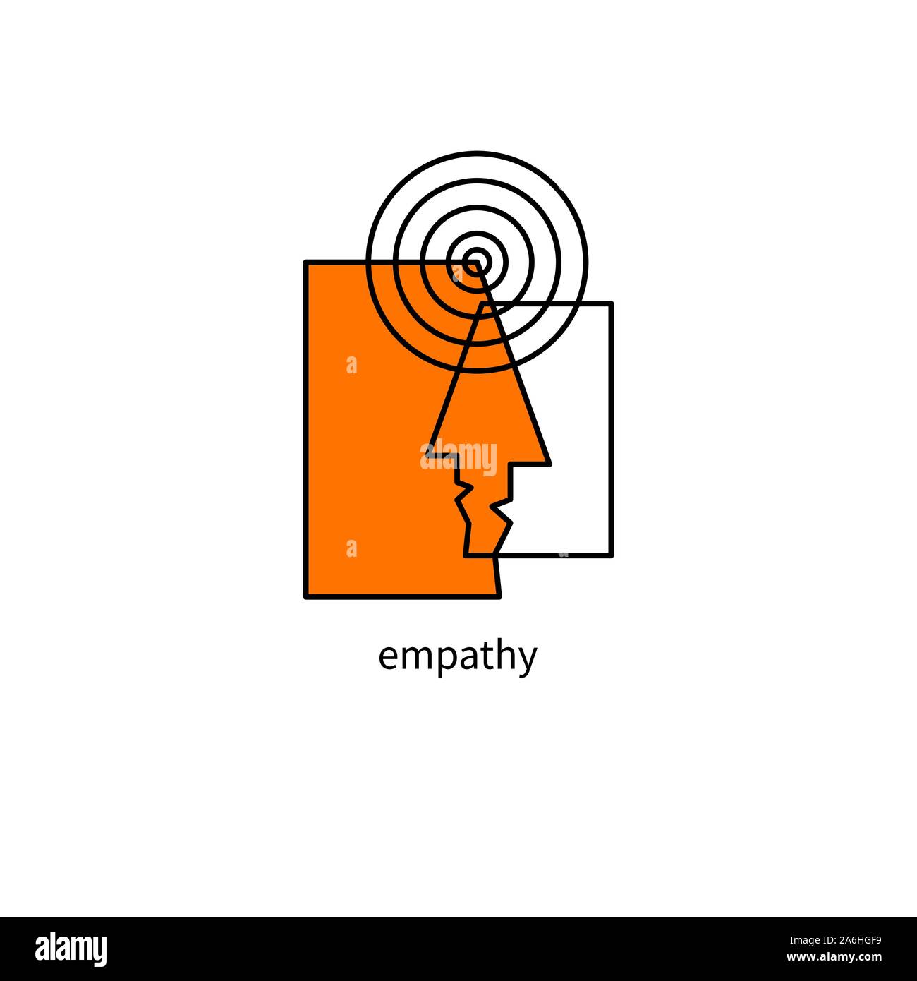 psychology logo, empathy icon, psychotherapy sign, two man face and ...