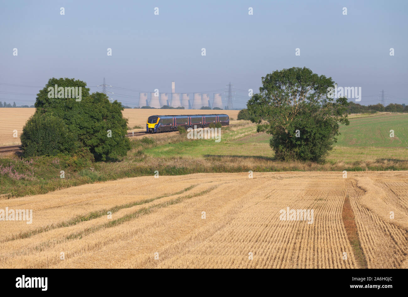 First Hull Trains class 180 train passing Saxilby, Lincs with the 0655 ...