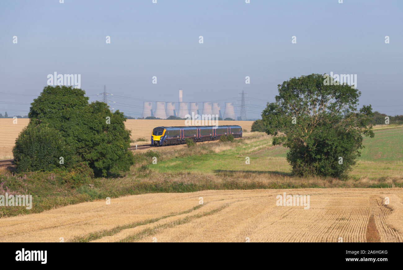 First Hull Trains class 180 train passing Saxilby, Lincs with the 0655 ...