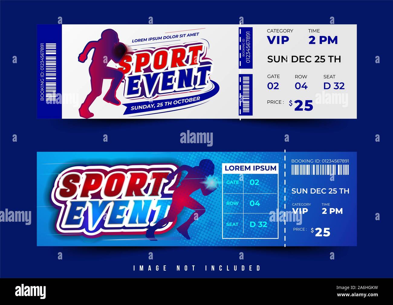 two option ticket or voucher design vector, conceptual design theme ...