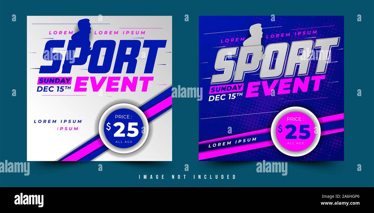 sport event two option flyer, poster or banner design vector with ...