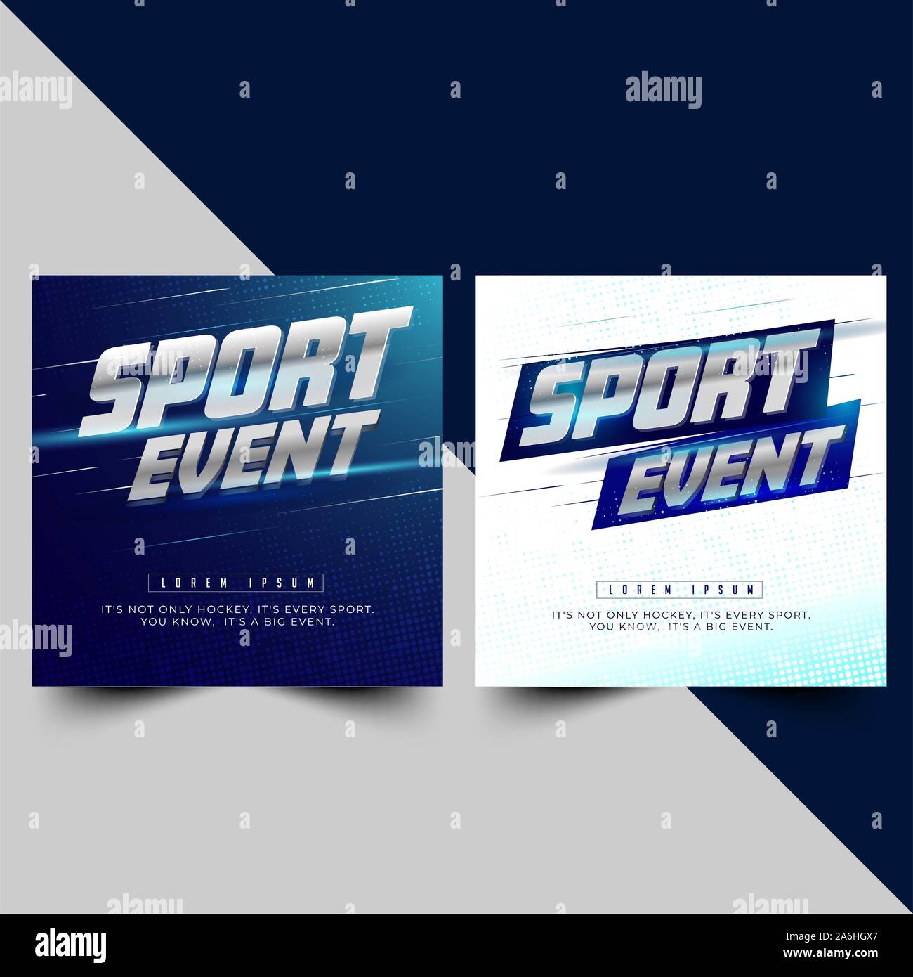 two option sport event poster or banner design with an elegant metallic ...