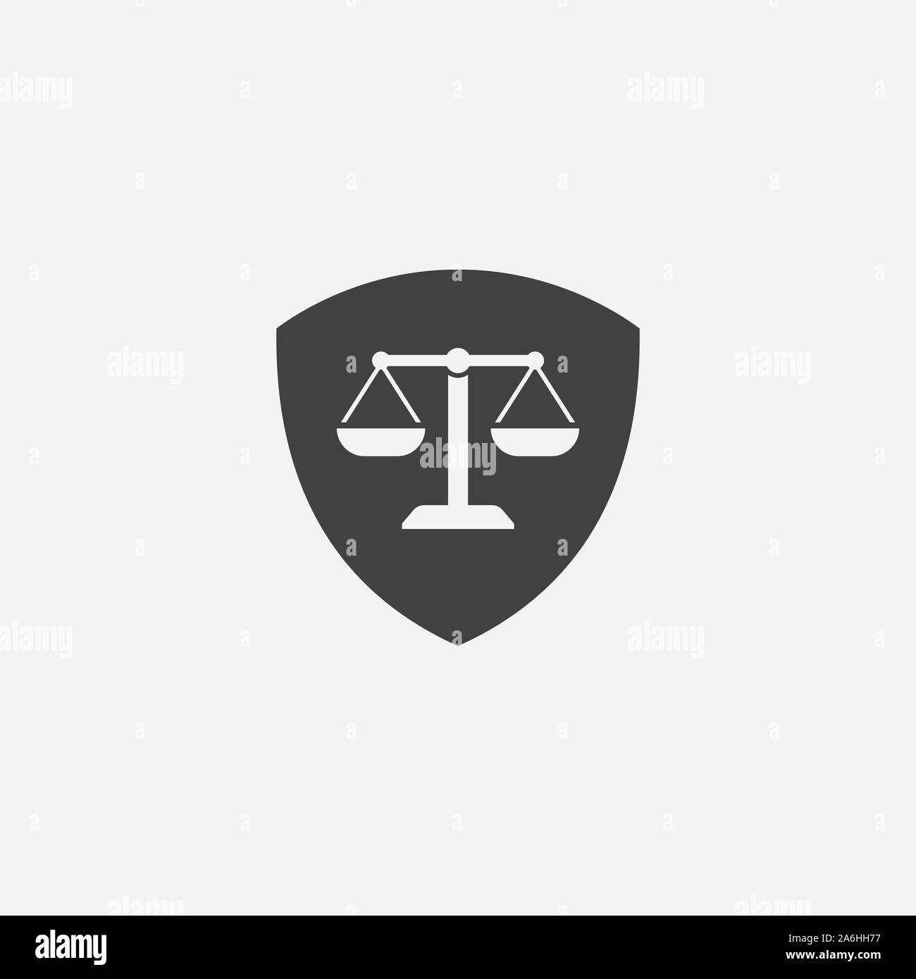 Law firm and shield Icon, simple Law Icon design with shield, shield ...