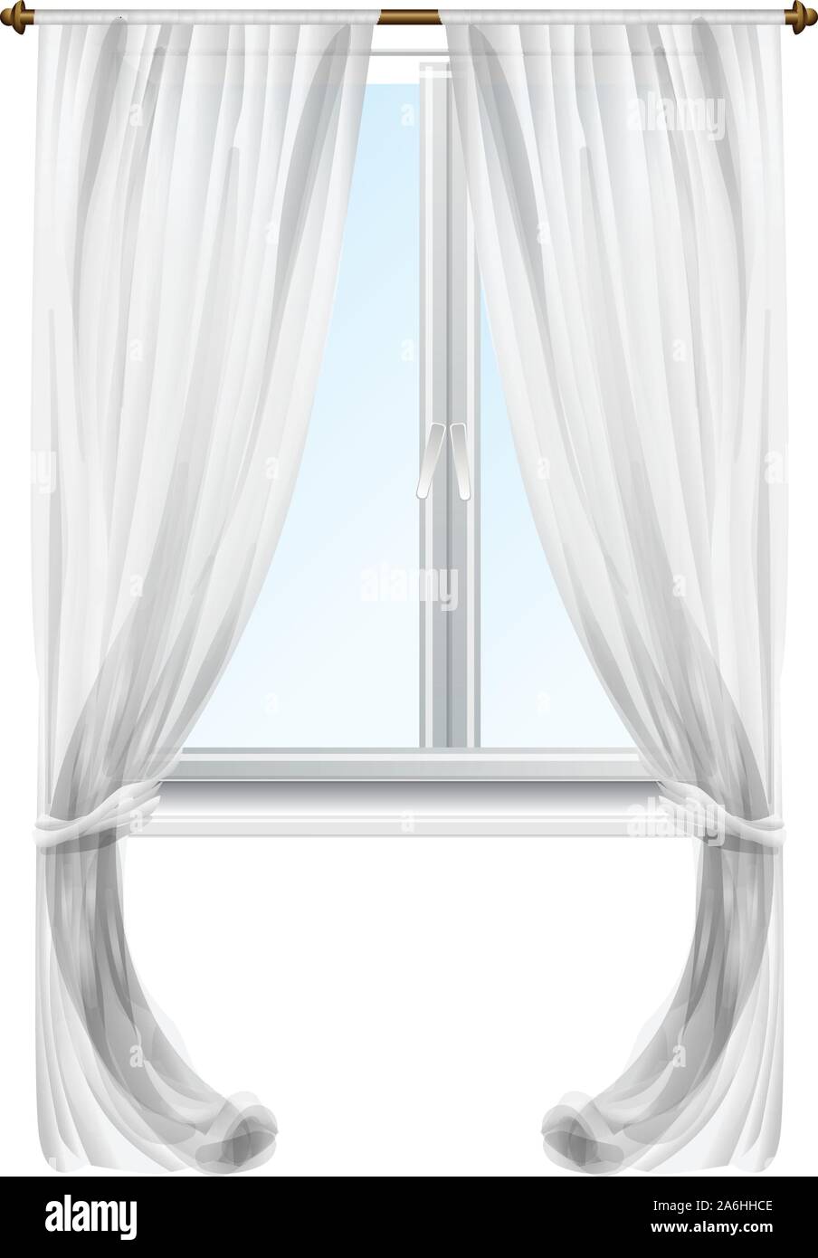Grey window curtain icon. Cartoon of grey window curtain vector icon ...