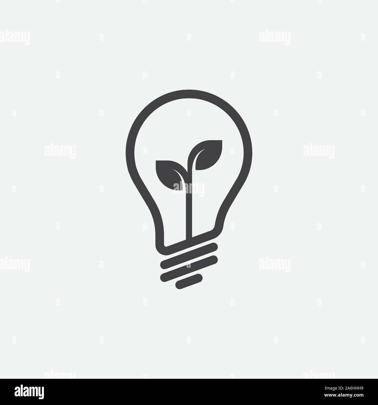 Vector image of lamp and leaf. Lightbulb icon design, eco LightBulb ...
