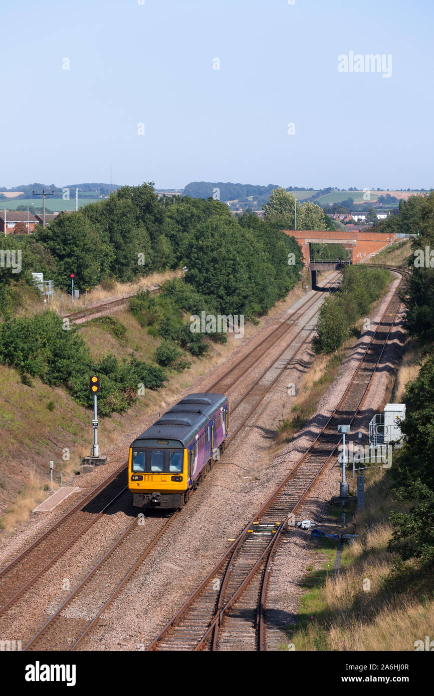 Arriva Northern rail class 142 pacer train 142012 passing Retford, Nottinghamshire Stock Photo ...