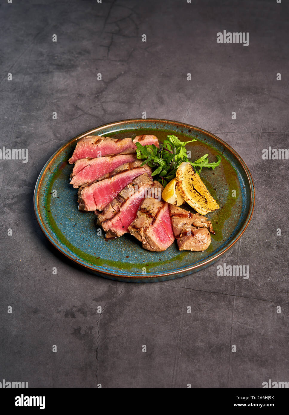 Gourmet seafood seared salmon steak hi-res stock photography and images ...