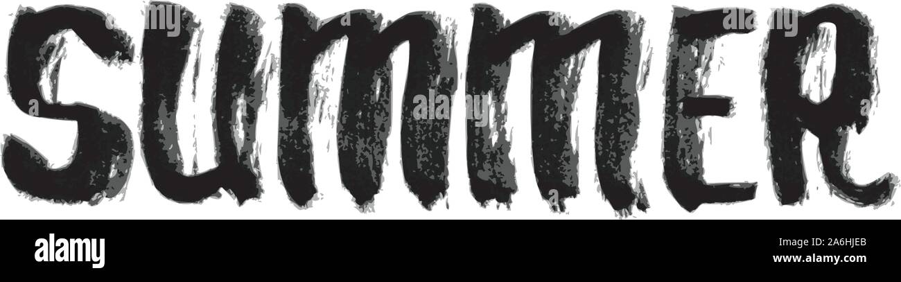 Summer lettering typo sign handwritten with watercolor or ink Stock ...