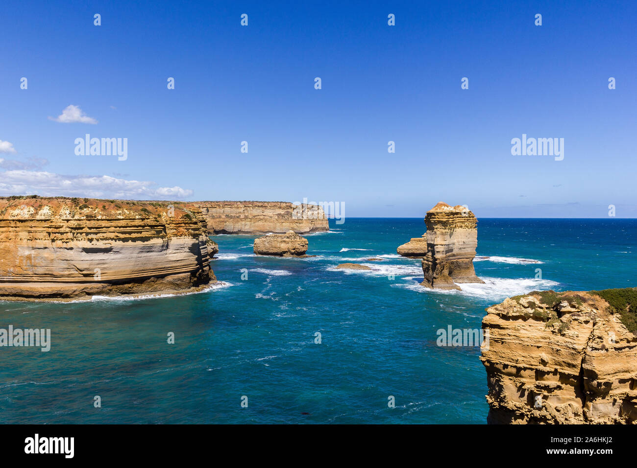 Famous cliffs with clouds near 12 Apostel, Great Ocean Road, Victoria ...