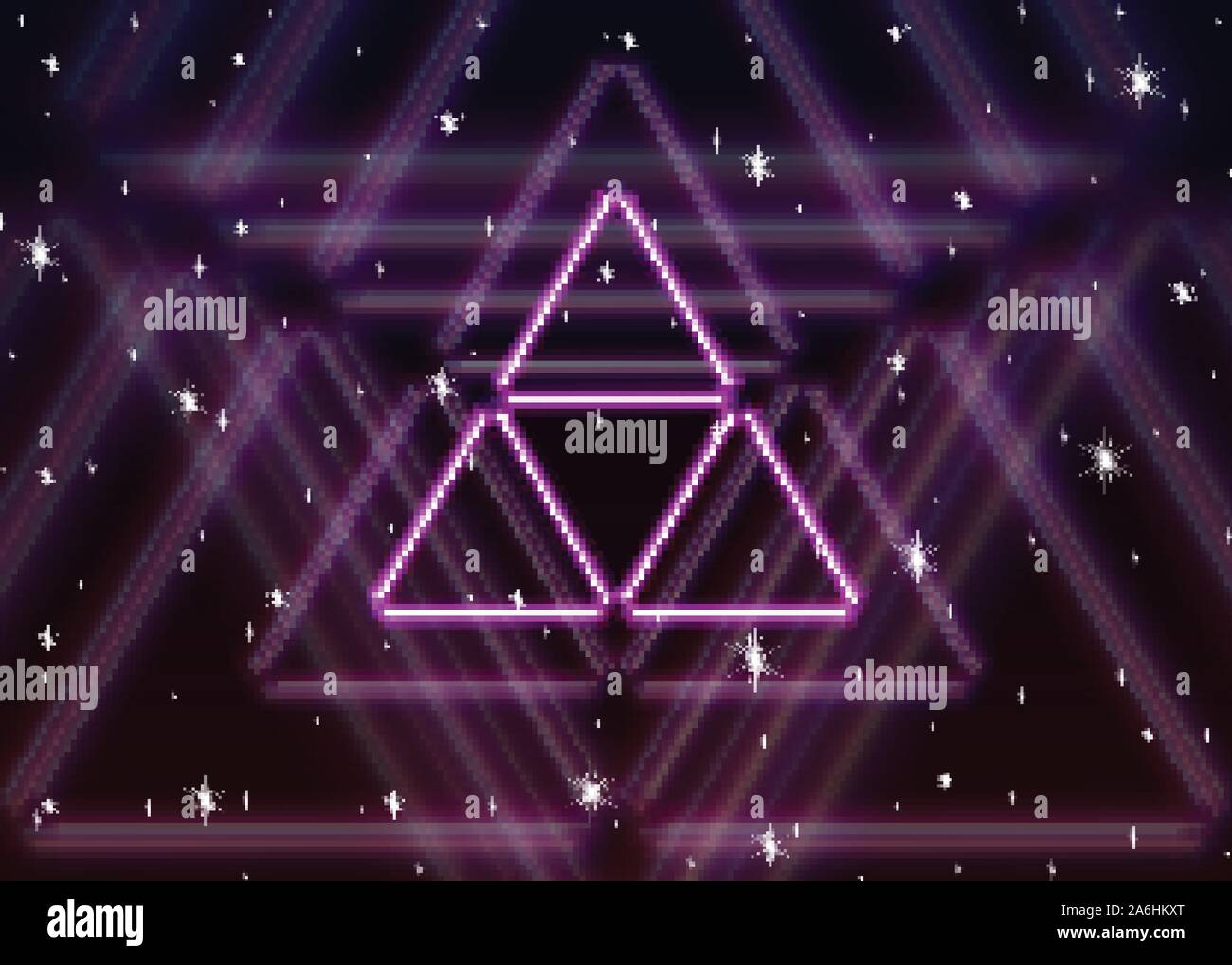 Magic triangle symbol spreads the shiny mystic energy in spiritual ...