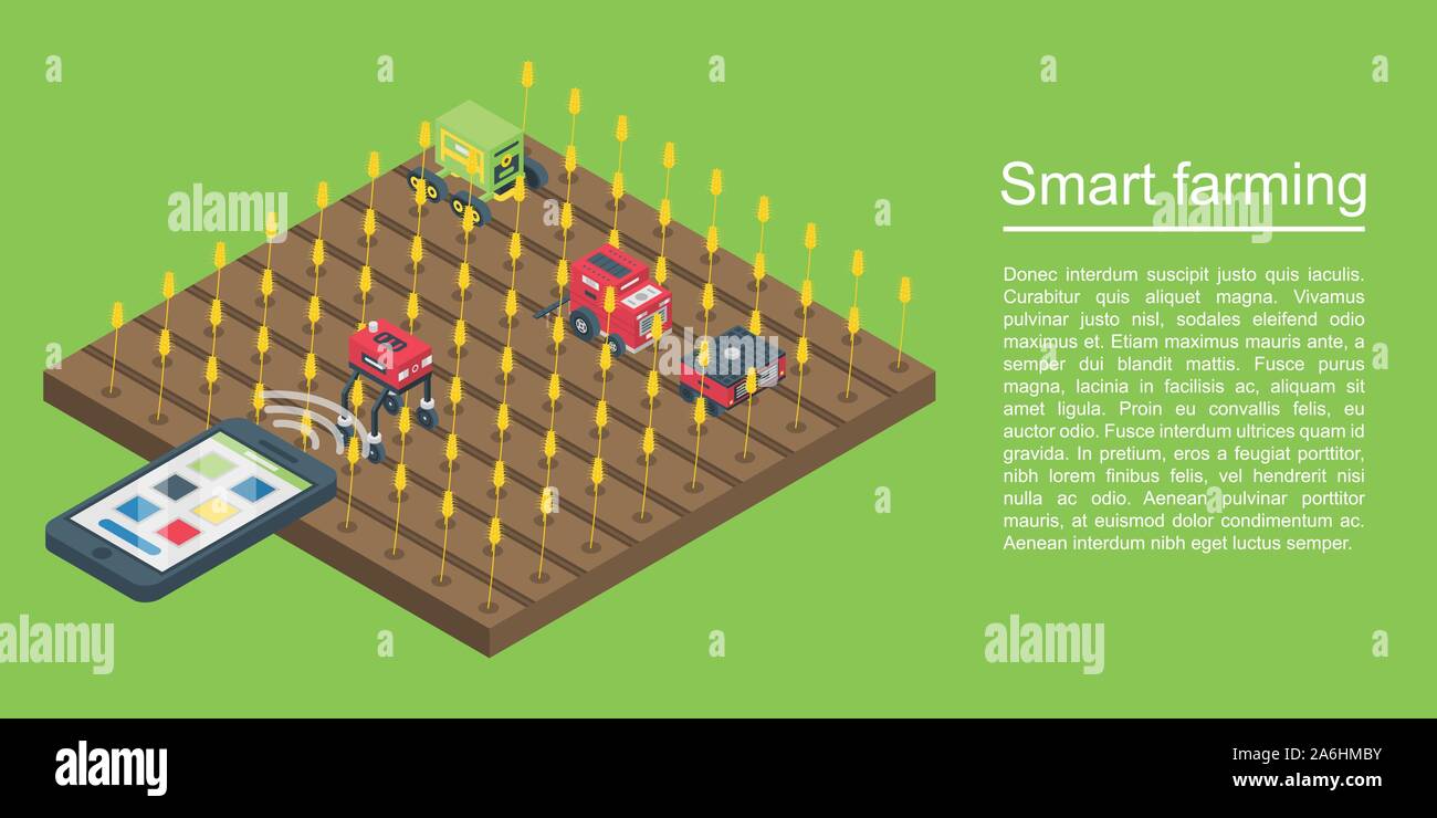 Smart farming concept banner, isometric style Stock Vector Image & Art ...