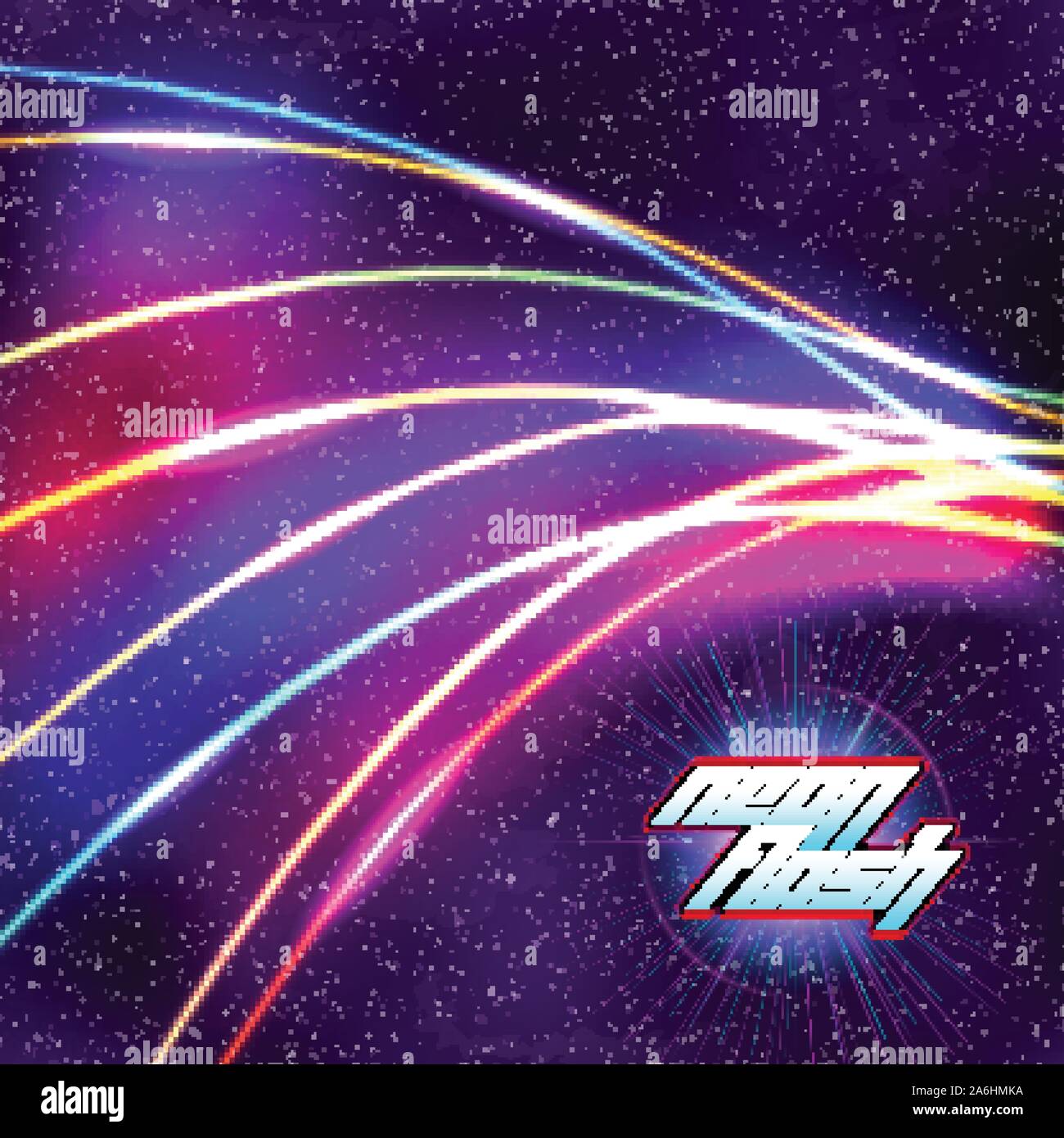 Neon lines New Retro Wave background with 80s vhs style Stock Vector ...