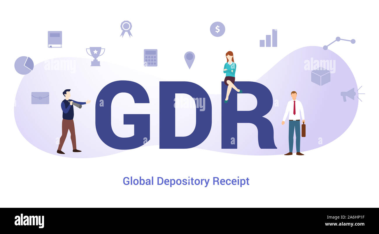 gdr global depository receipt concept with big word or text and team ...