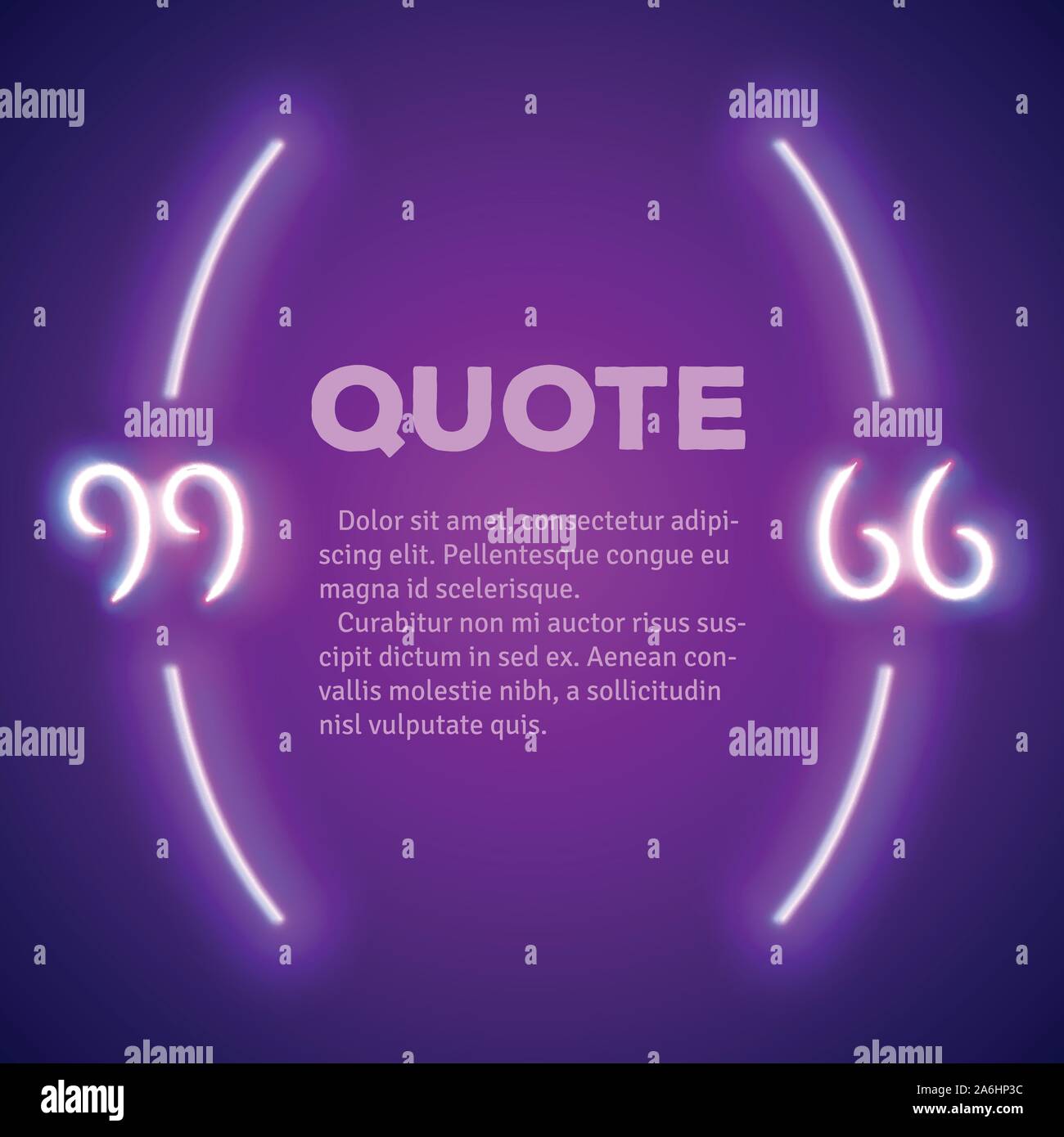 Retro neon glowing quote marks frame Stock Vector Image & Art - Alamy