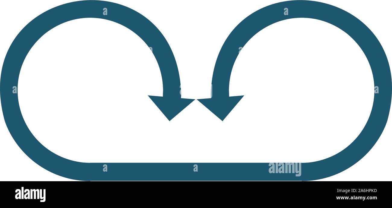 Two connected circle opposite arrows. Can be used for road signs or ...