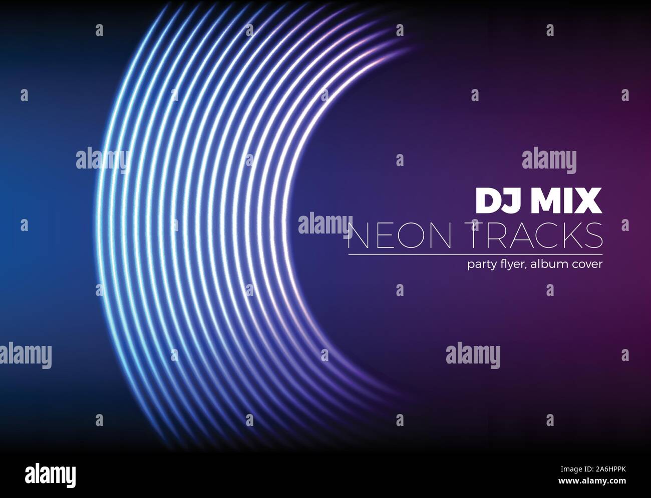 Vinyl grooves as neon lines background. With 80s vapor wave style for ...