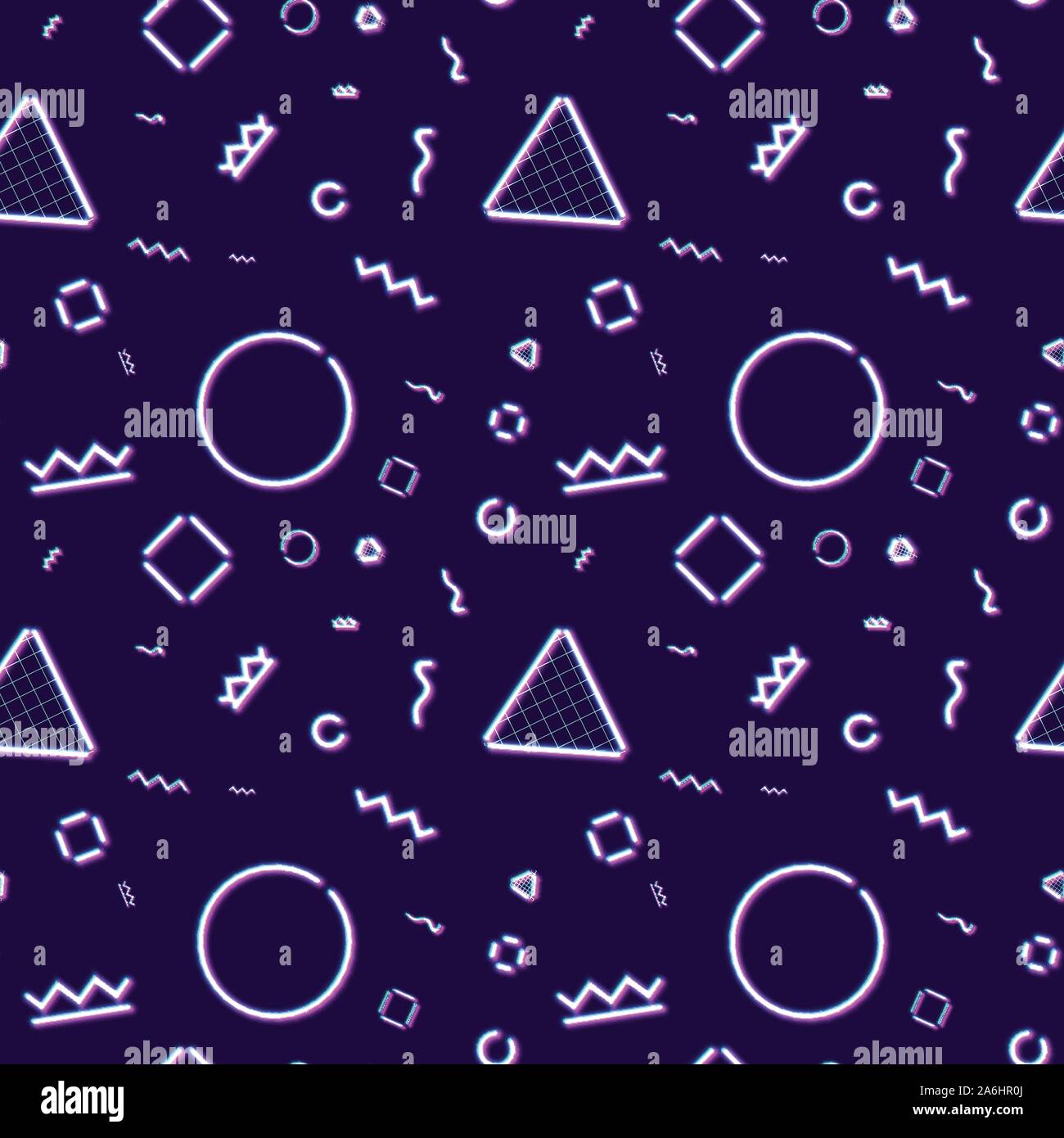 Neon seamless pattern with memphis and 80s style Stock Vector Image ...