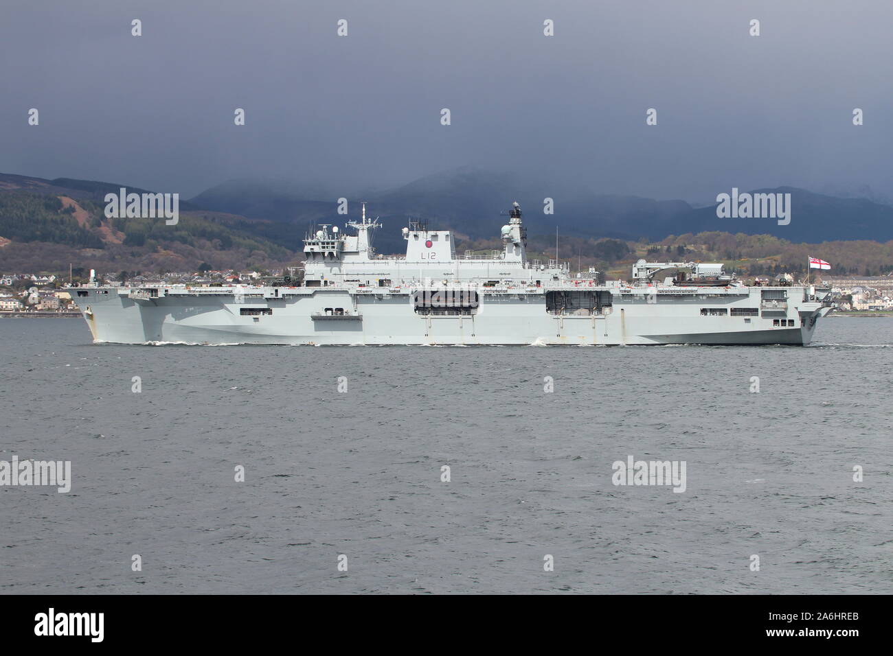 HMS Ocean (L12), a helicopter carrier and amphibious assault vessel operated by the Royal Navy ...