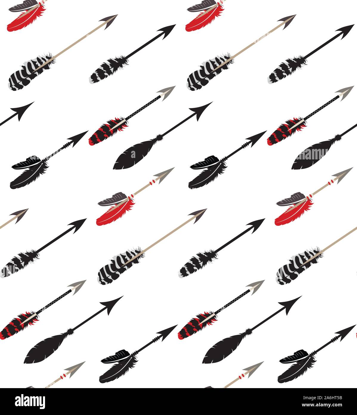 Decorative native arrows with stylized feathers set Stock Vector Image ...