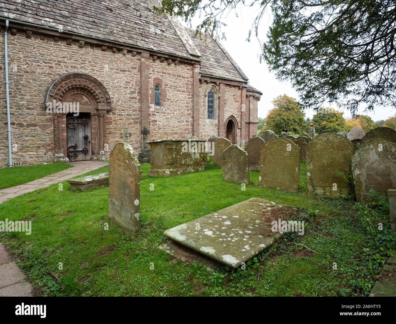 Kilpeck Romanesque church, Herefordshire Stock Photo - Alamy