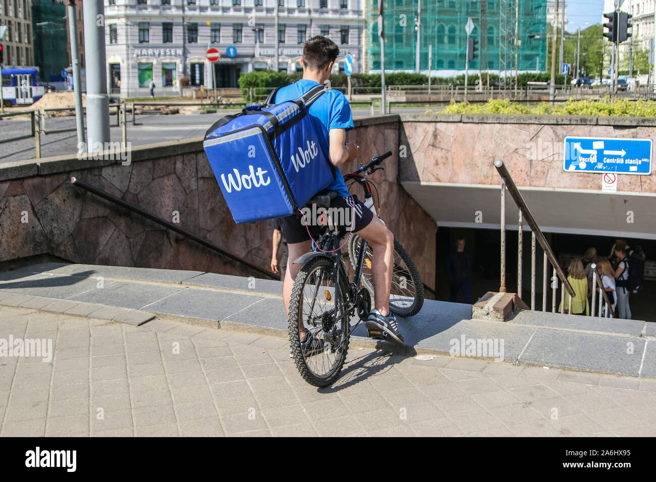 Wolt bicycle messenger hi-res stock photography and images - Alamy
