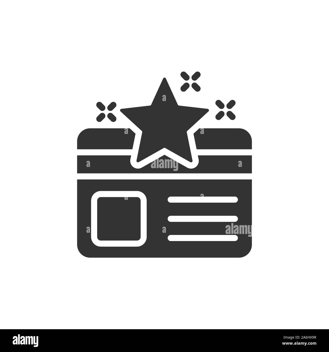 Loyalty card icon in flat style. Reward vector illustration on white ...
