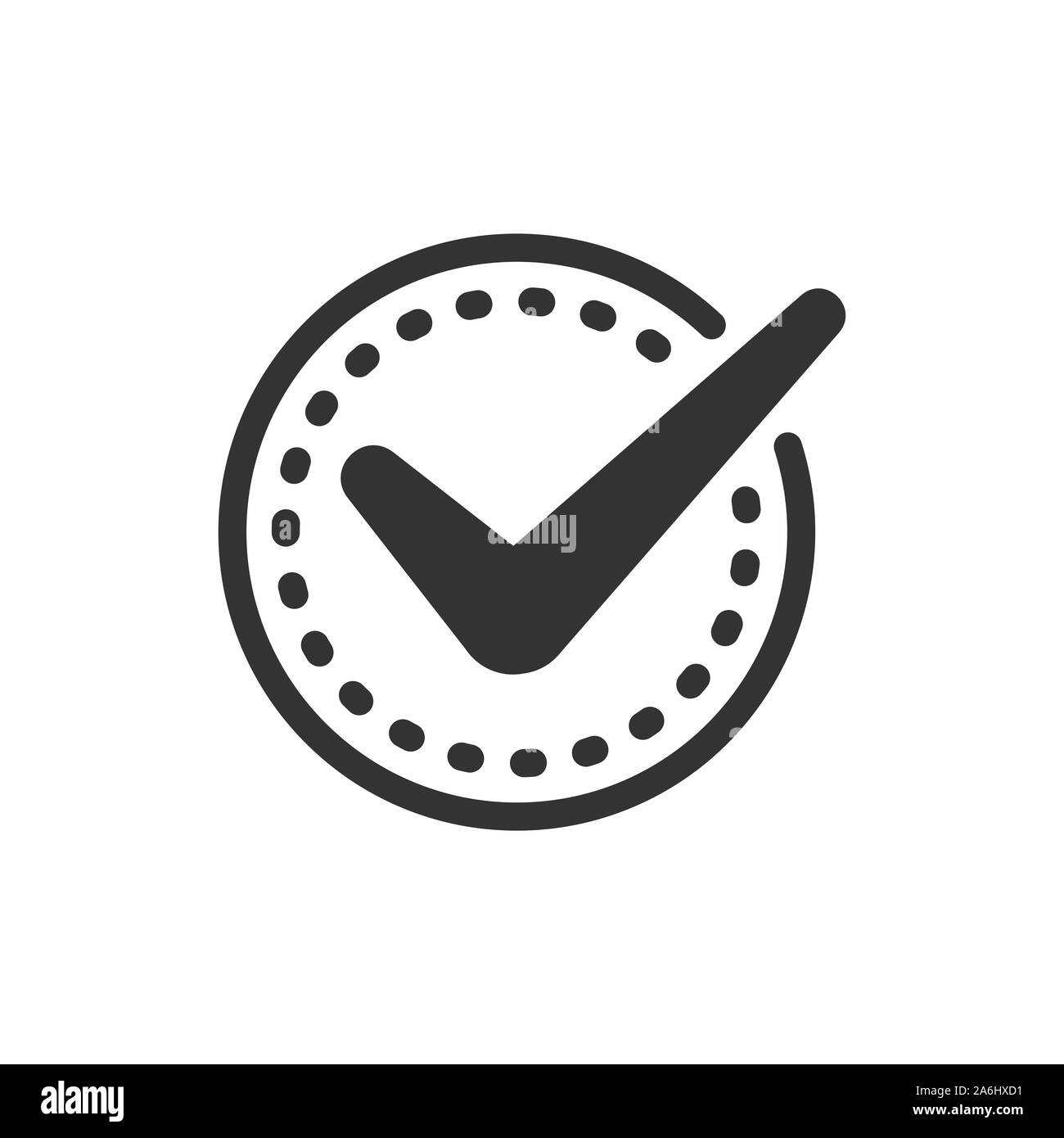 Check mark sign icon in flat style. Confirm button vector illustration ...