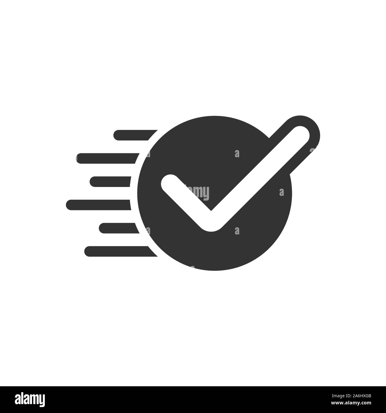 Check mark sign icon in flat style. Confirm button vector illustration ...