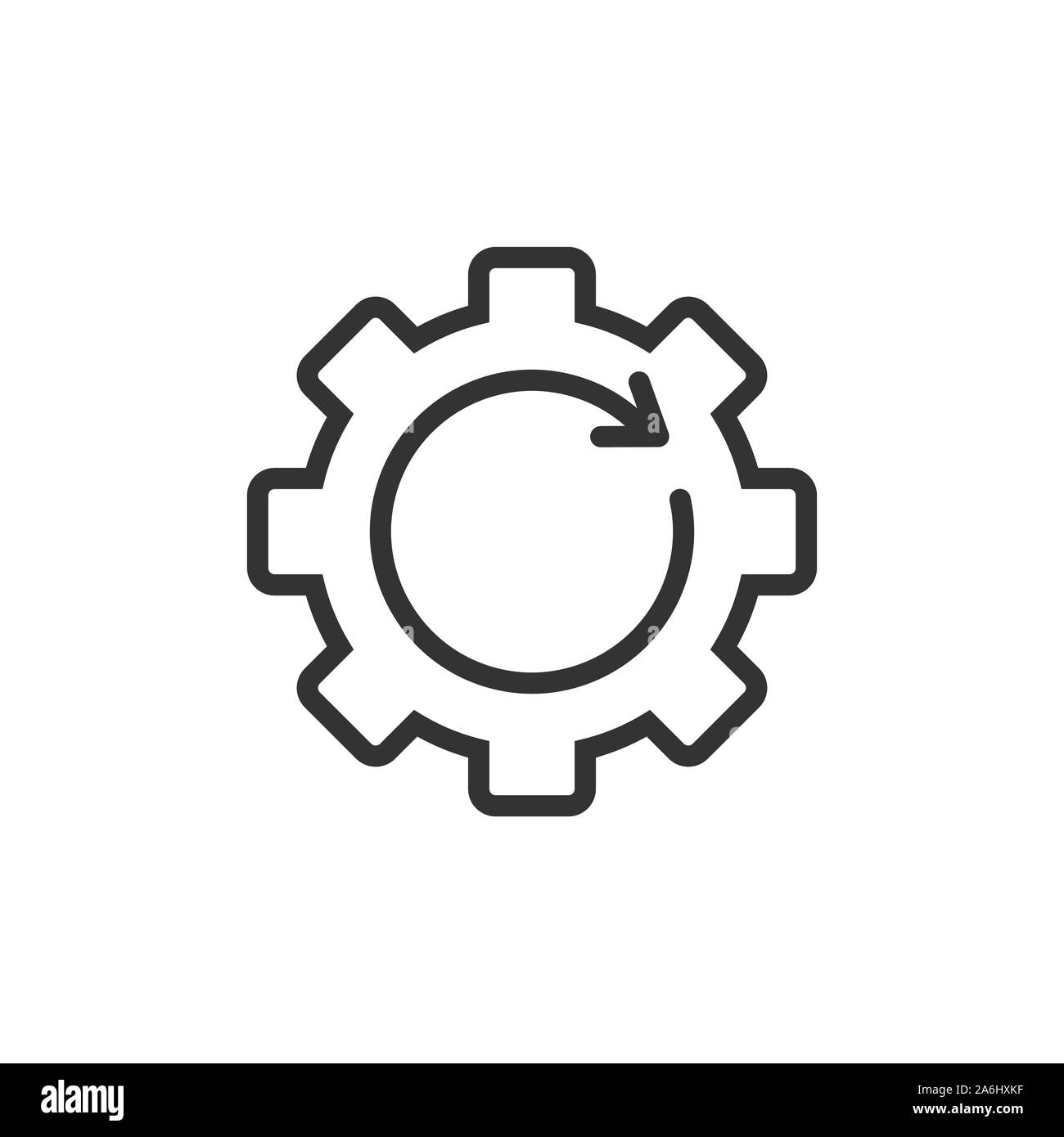 Recovery gear icon in flat style. Repeat vector illustration on white ...
