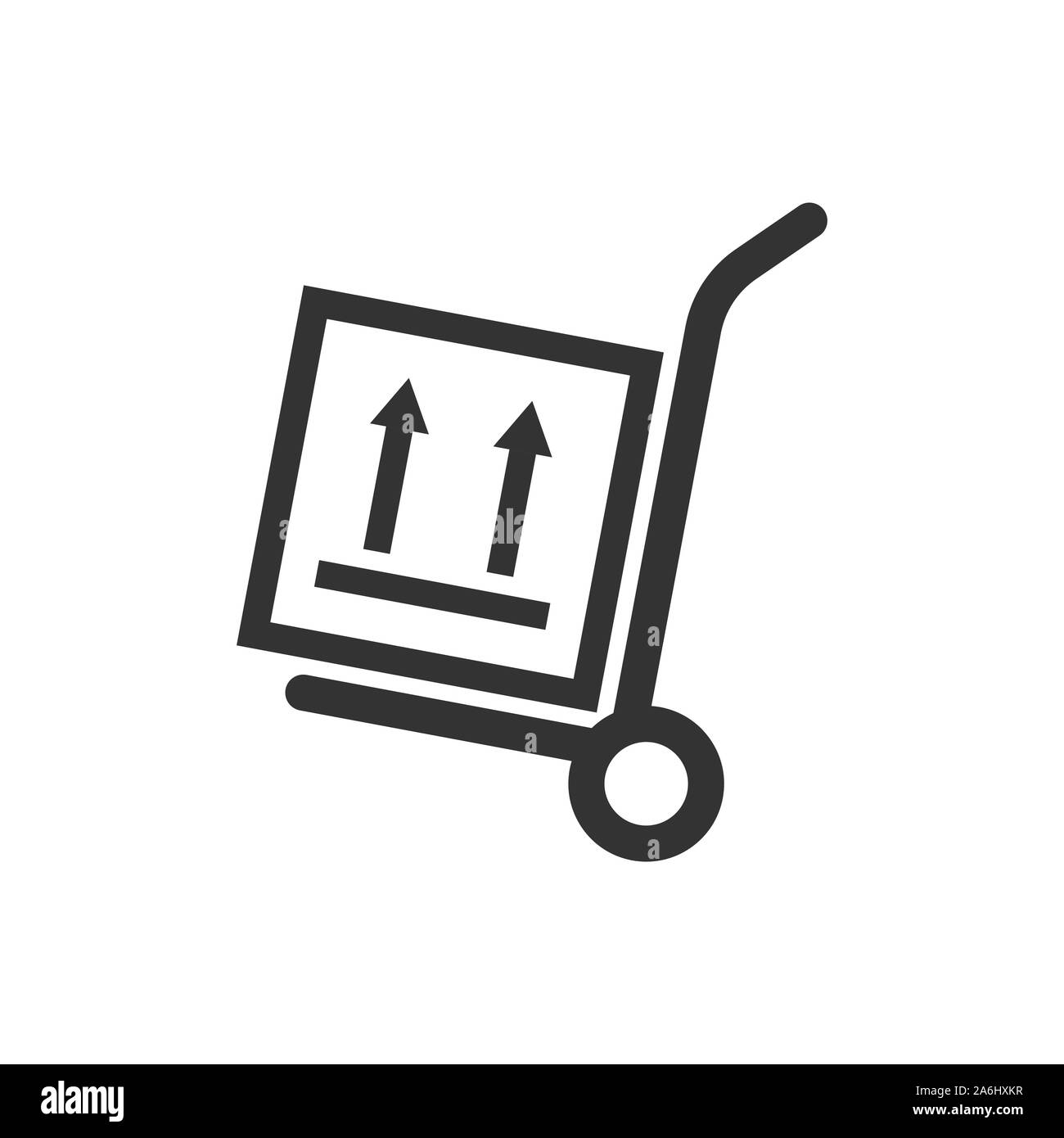 Cargo trolley icon in flat style. Delivery box vector illustration on ...