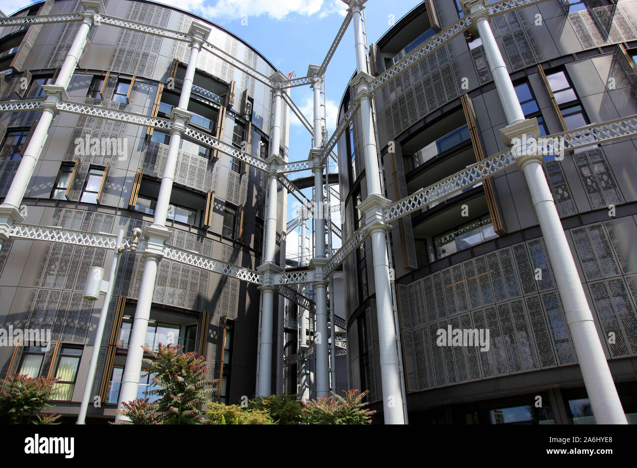 Gasholder Park, Camley Street, Kings Cross, London, UK Stock Photo - Alamy