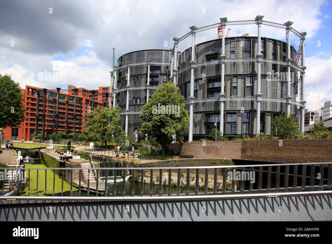 Gasholder Park, Camley Street, Kings Cross, London, UK Stock Photo - Alamy