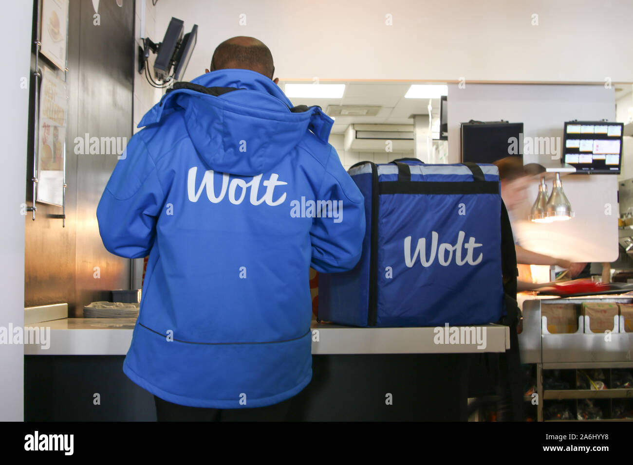 Wolt bicycle messenger hi-res stock photography and images - Alamy