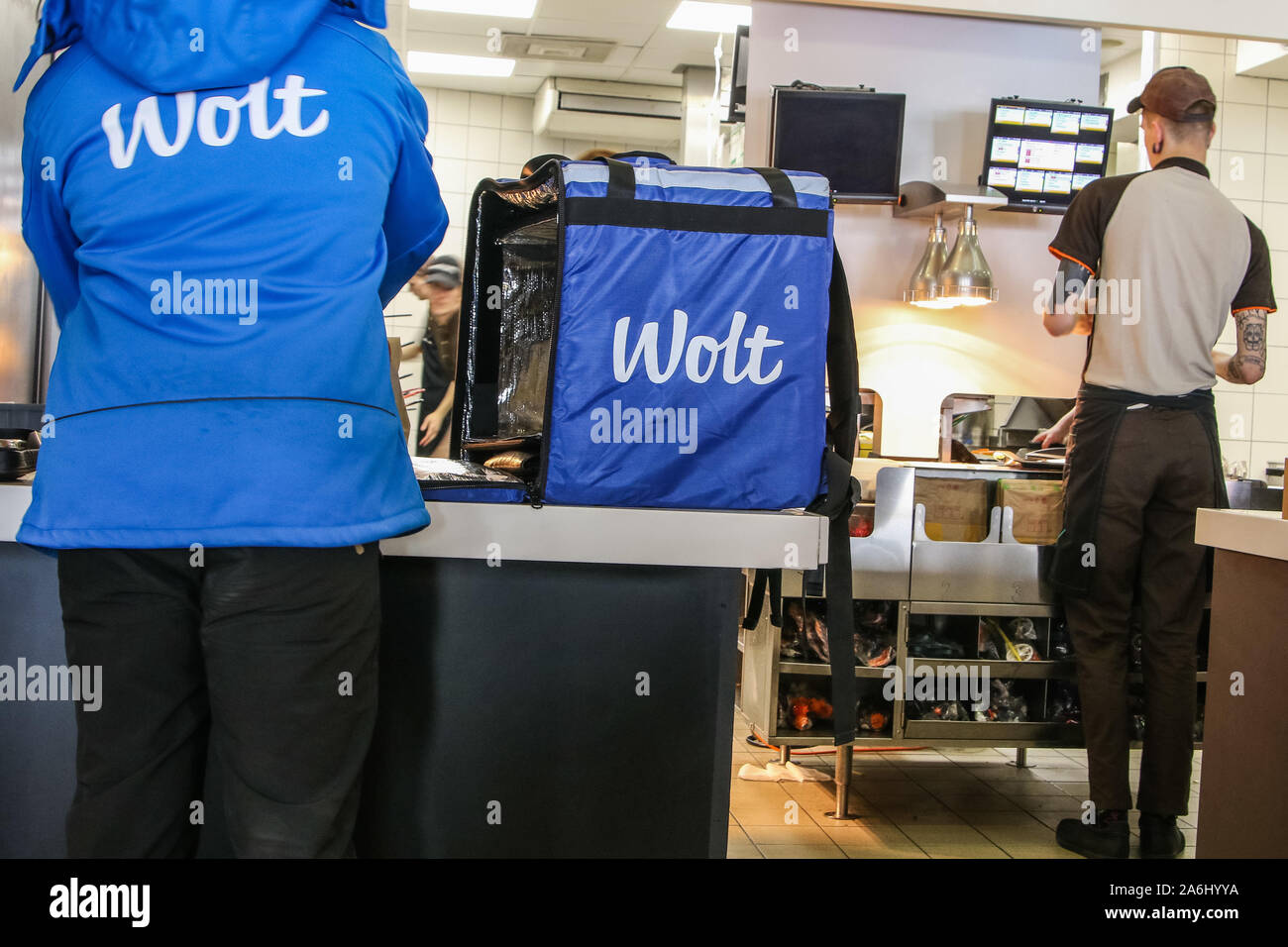 Wolt bicycle messenger hi-res stock photography and images - Alamy