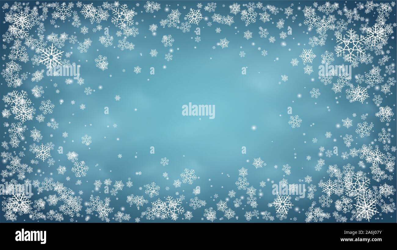 Winter blue background with snowflakes. Holiday background with ...
