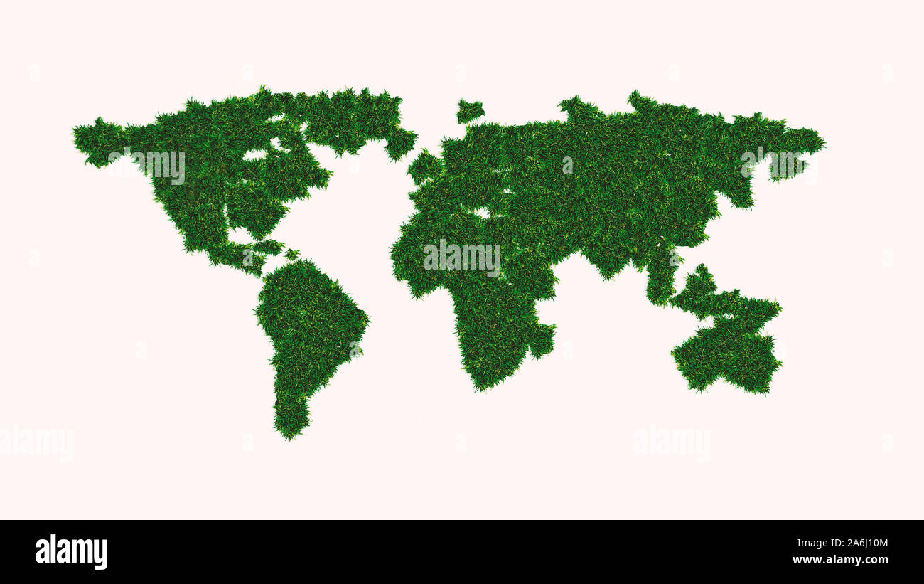 Ecological world green map hi-res stock photography and images - Alamy