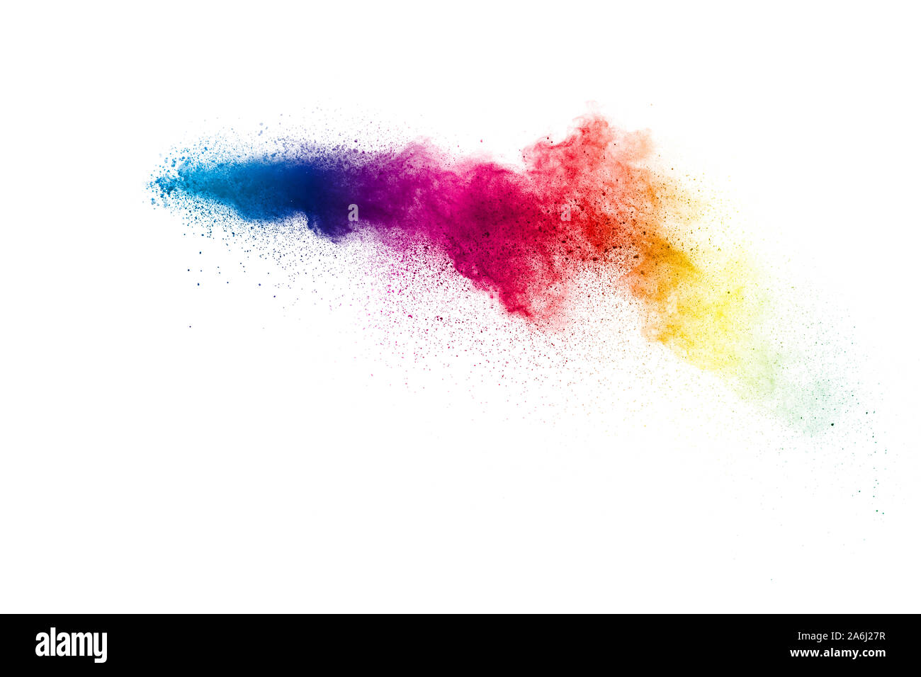 Colorful powder explosion on white background. Abstract pastel color ...